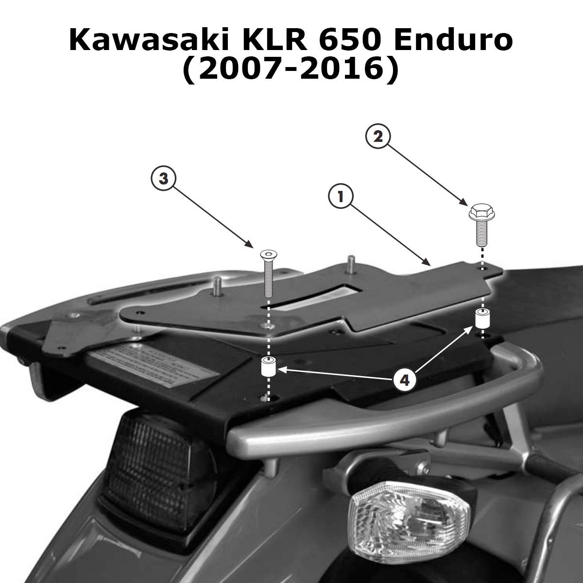 Kappa KE5810 Specific Rear Top Box Rack - Kawasaki KLR 650 Enduro (2007 ...